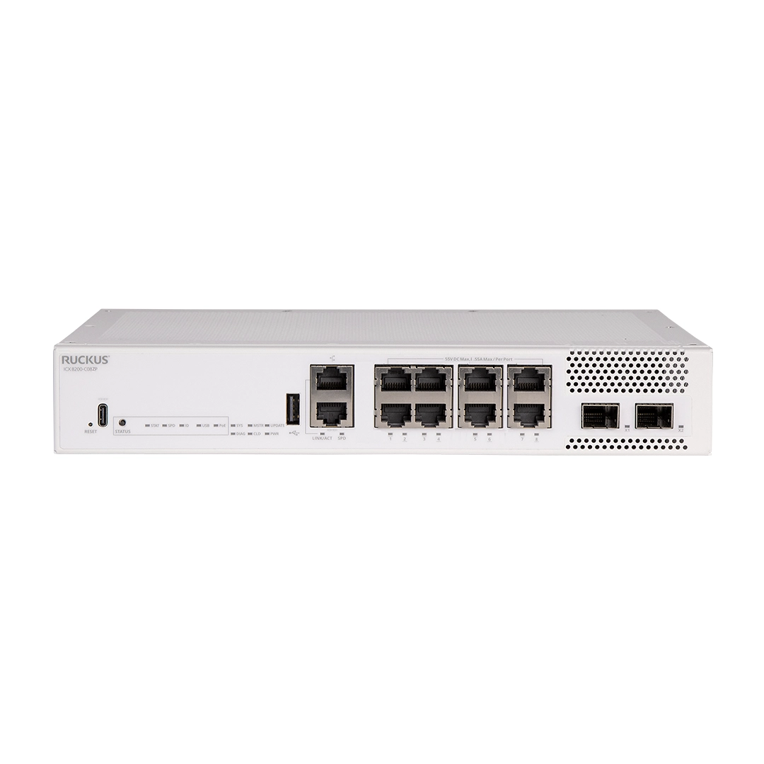 Ruckus ICX8200-C08ZP 8-Port Managed POE 2x25G Switch | B2B | Blackwire